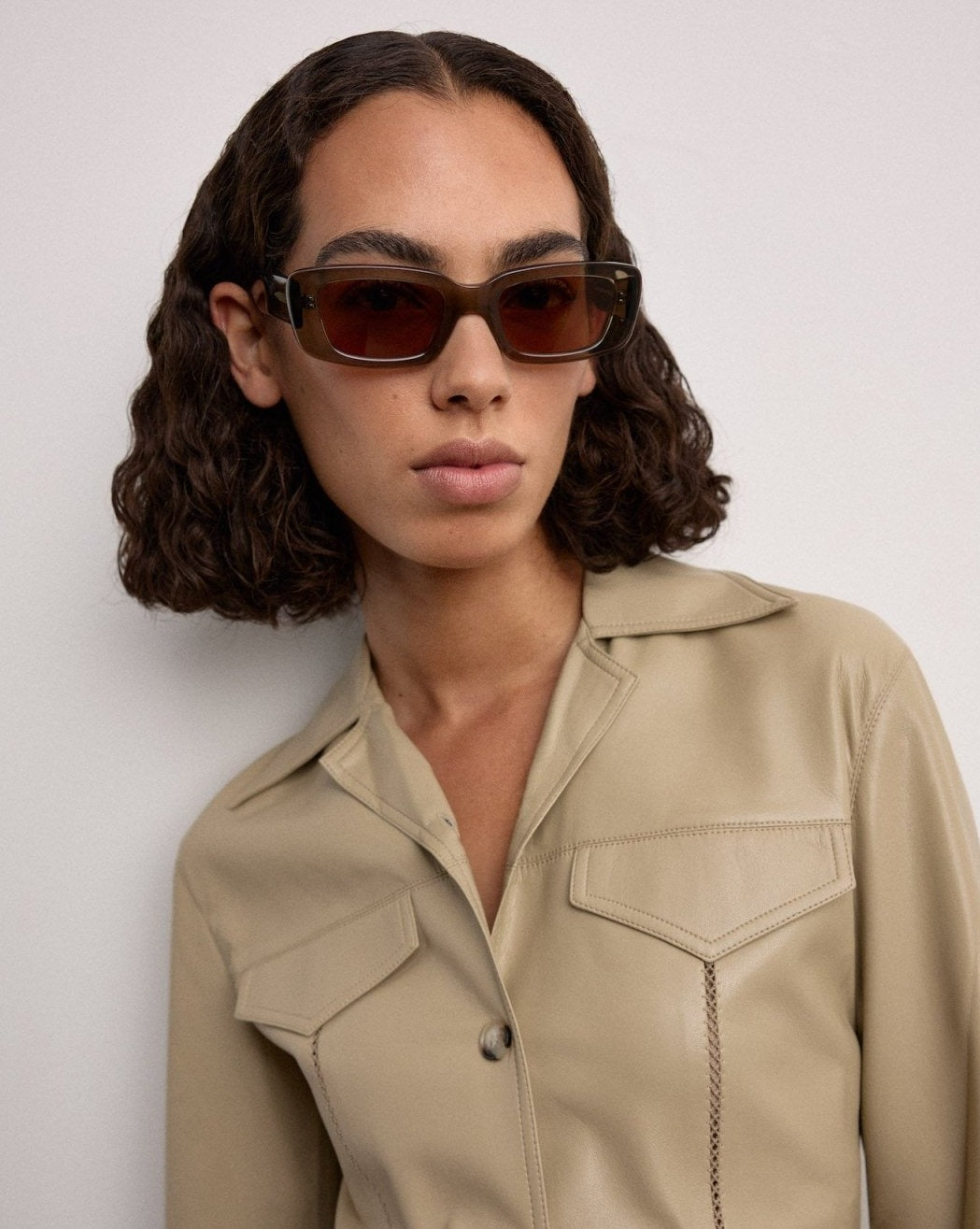Preston Transparent Olive Sunglasses — DMY Studios